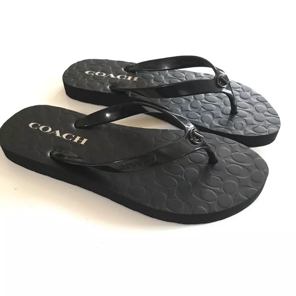 Coach | Shoes | Coach Sandals Flip Flop Black New | Poshmark